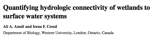 Wetland to Surface Water Connectivity - McDonnell Hydrology Lab ...